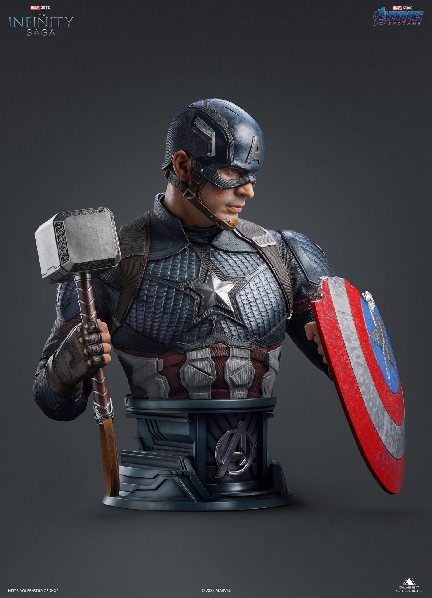 QUEEN STUDIOS LIFE SIZE CAPTAIN AMERICA BUST - Toyzone